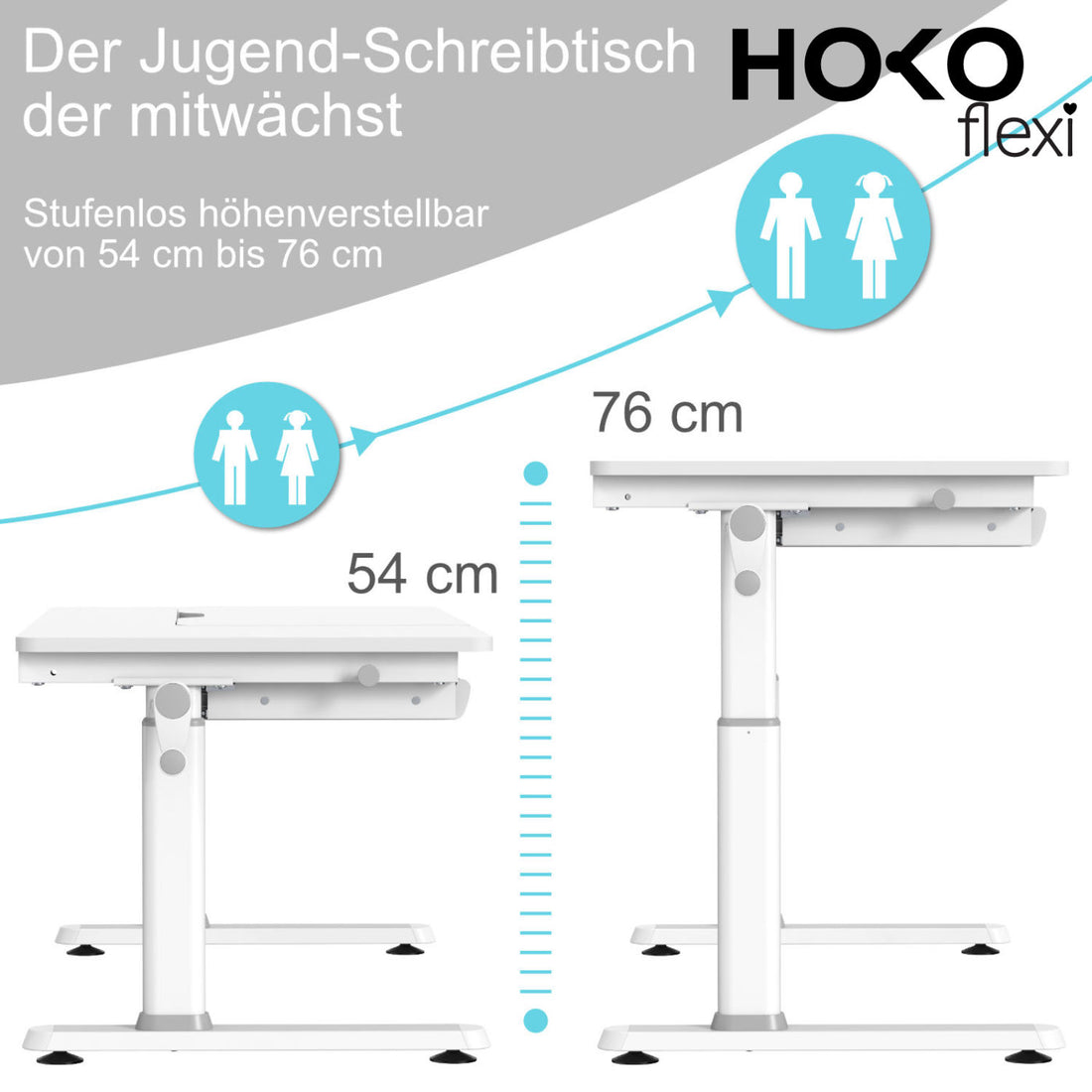 HOKO-flexi bietet ERGO Höhenverstellbaren Kinderschreibtisch und Stuhl